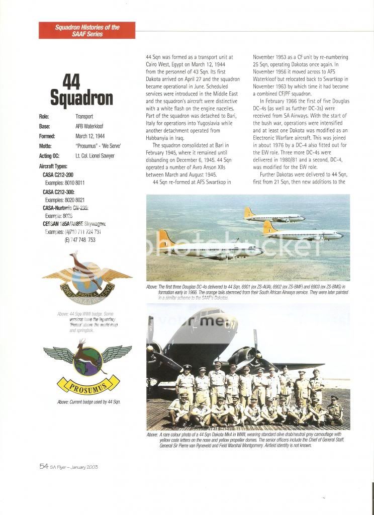 The SAAF Forum • View topic - Squadron Histories of the SAAF - 44 Squadron